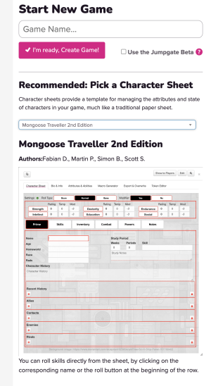 Roll20 Traveller 2E Character Sheet Updated | Page 4 | Mongoose Publishing